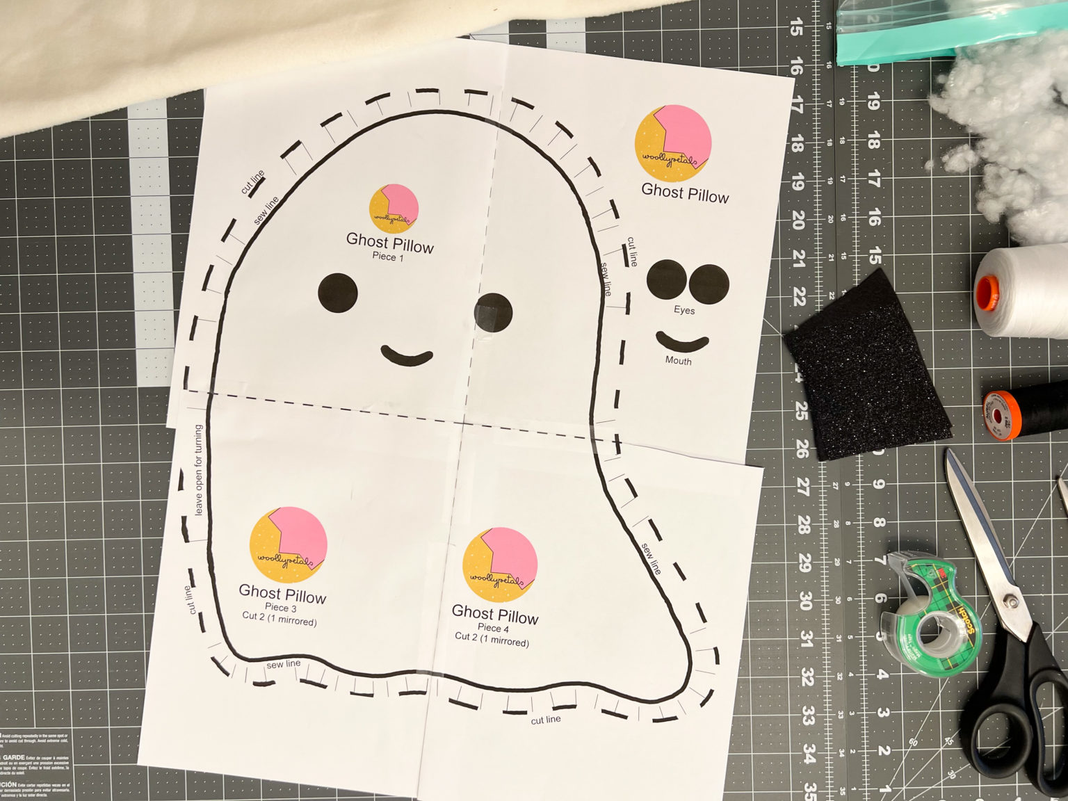 Ghost Pillow Tutorial - woollypetals